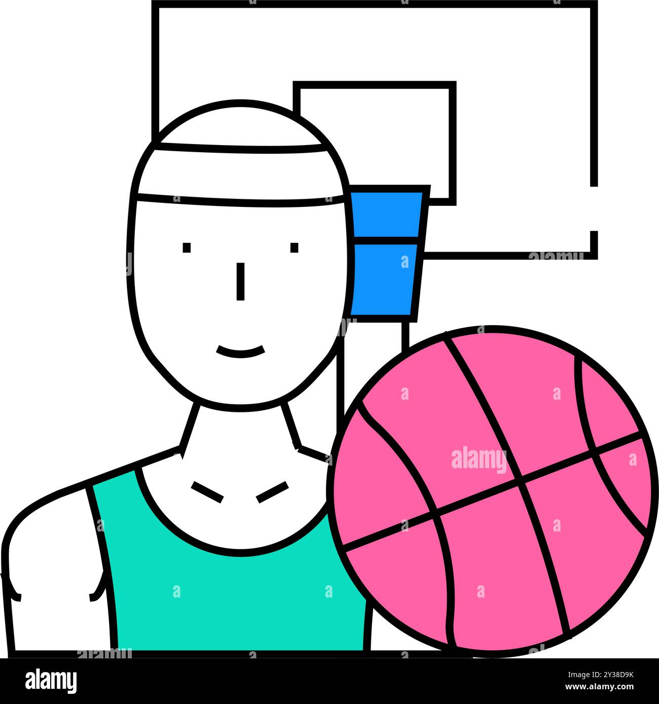 basketball sport icon color illustration Stock Vector Image & Art - Alamy