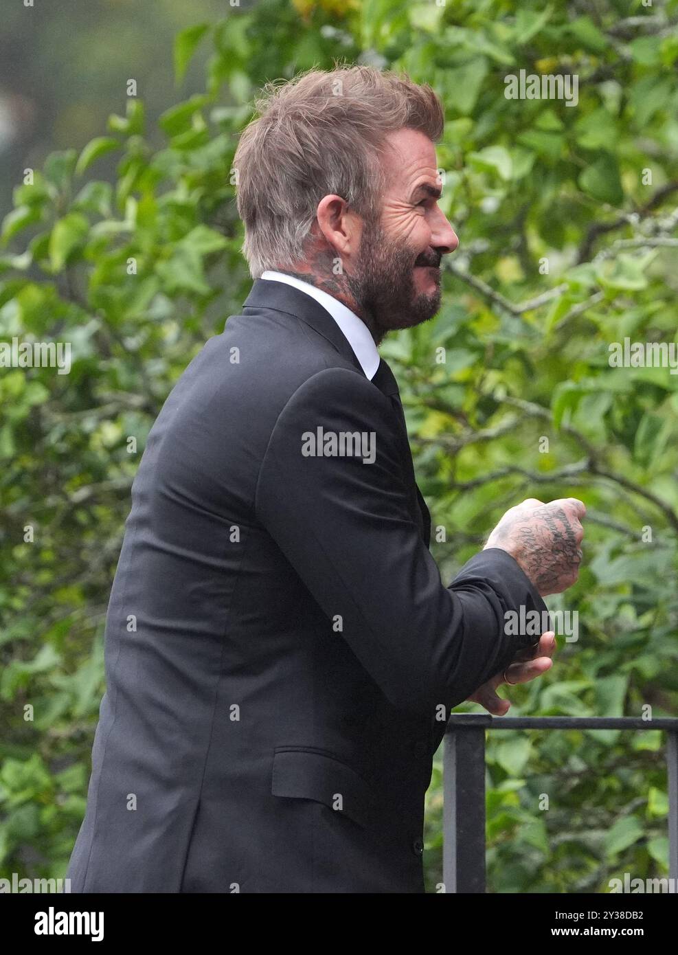 David Beckham arrives for the funeral of Sven-Goran Eriksson at ...