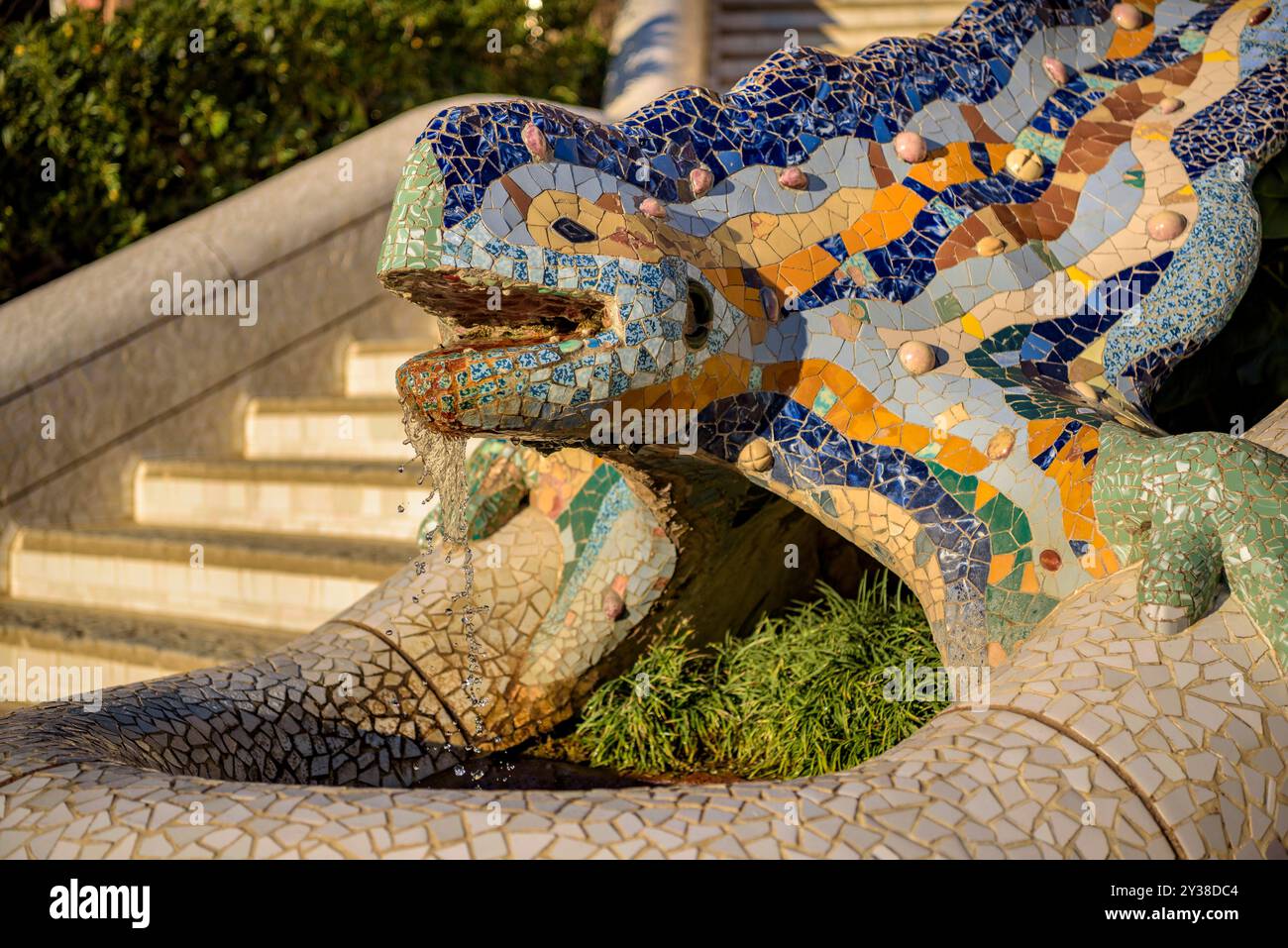 Dragon - salamander from Park Güell, covered with trencadís (mosaic ...