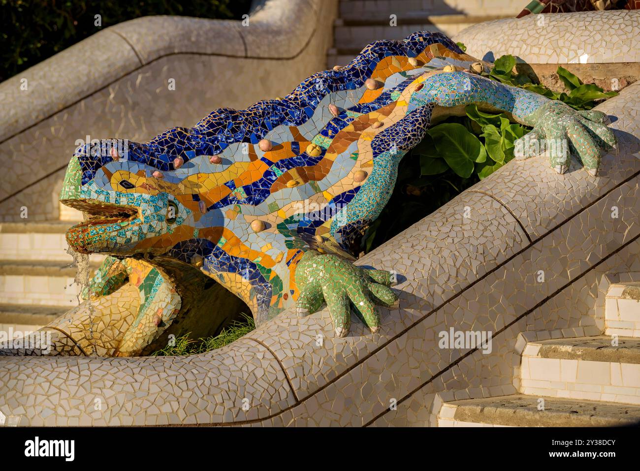 Dragon - salamander from Park Güell, covered with trencadís (mosaic ...