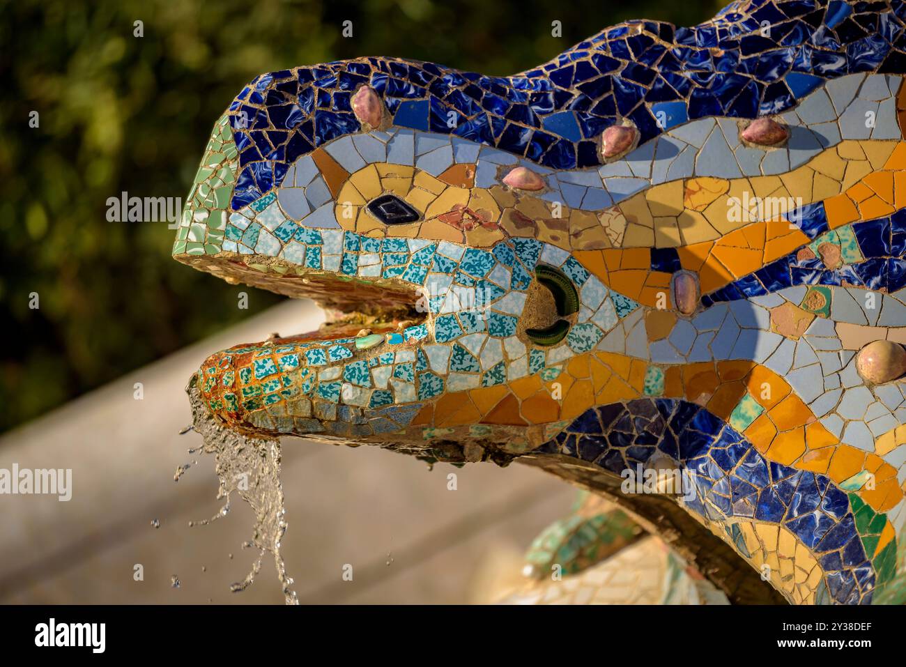 Dragon - salamander from Park Güell, covered with trencadís (mosaic ...