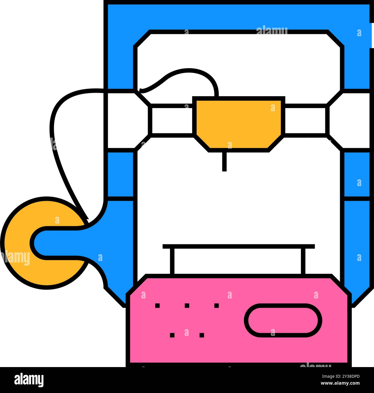 3d printer flat icon color illustration Stock Vector Image & Art - Alamy