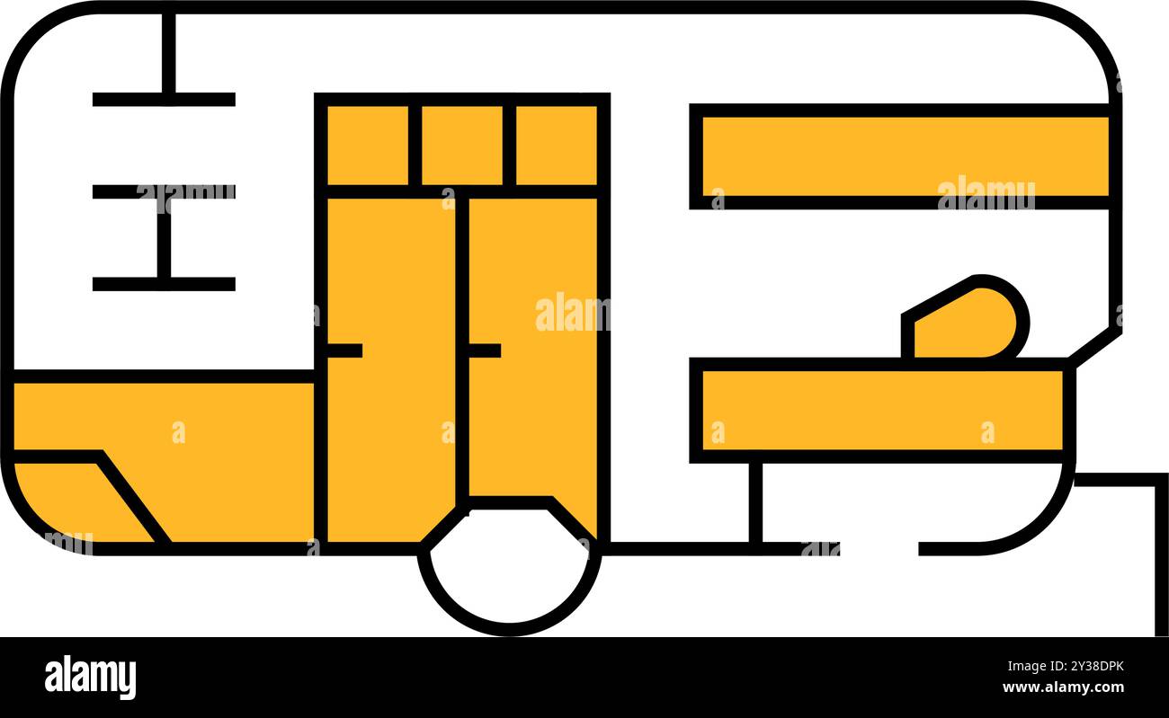 trailer mobile home construction icon color illustration Stock Vector ...