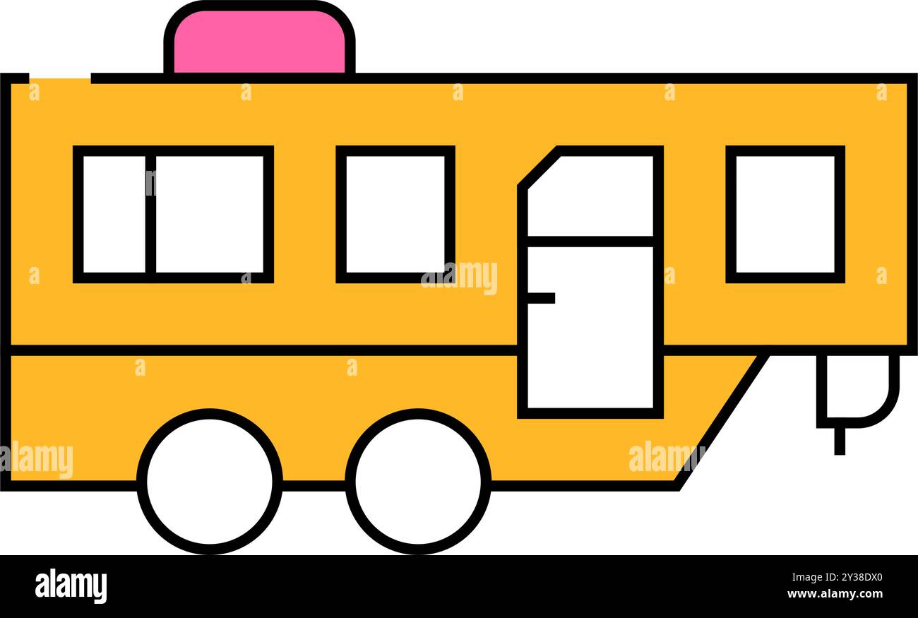 trailer mobile home icon color illustration Stock Vector Image & Art ...