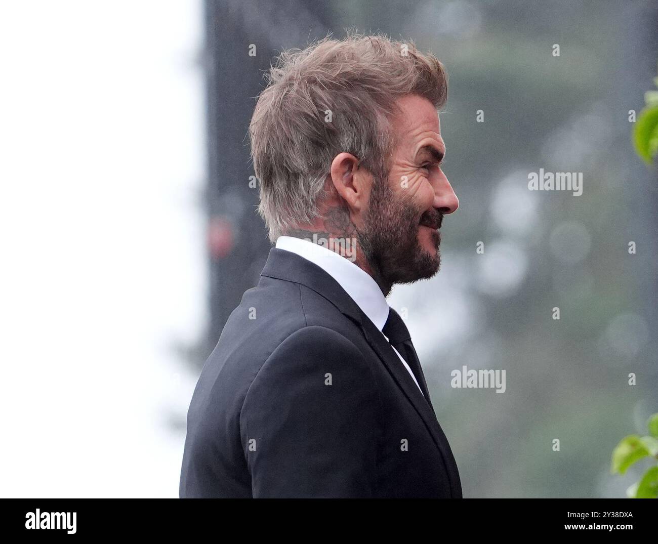 David Beckham arrives for the funeral of Sven-Goran Eriksson at ...