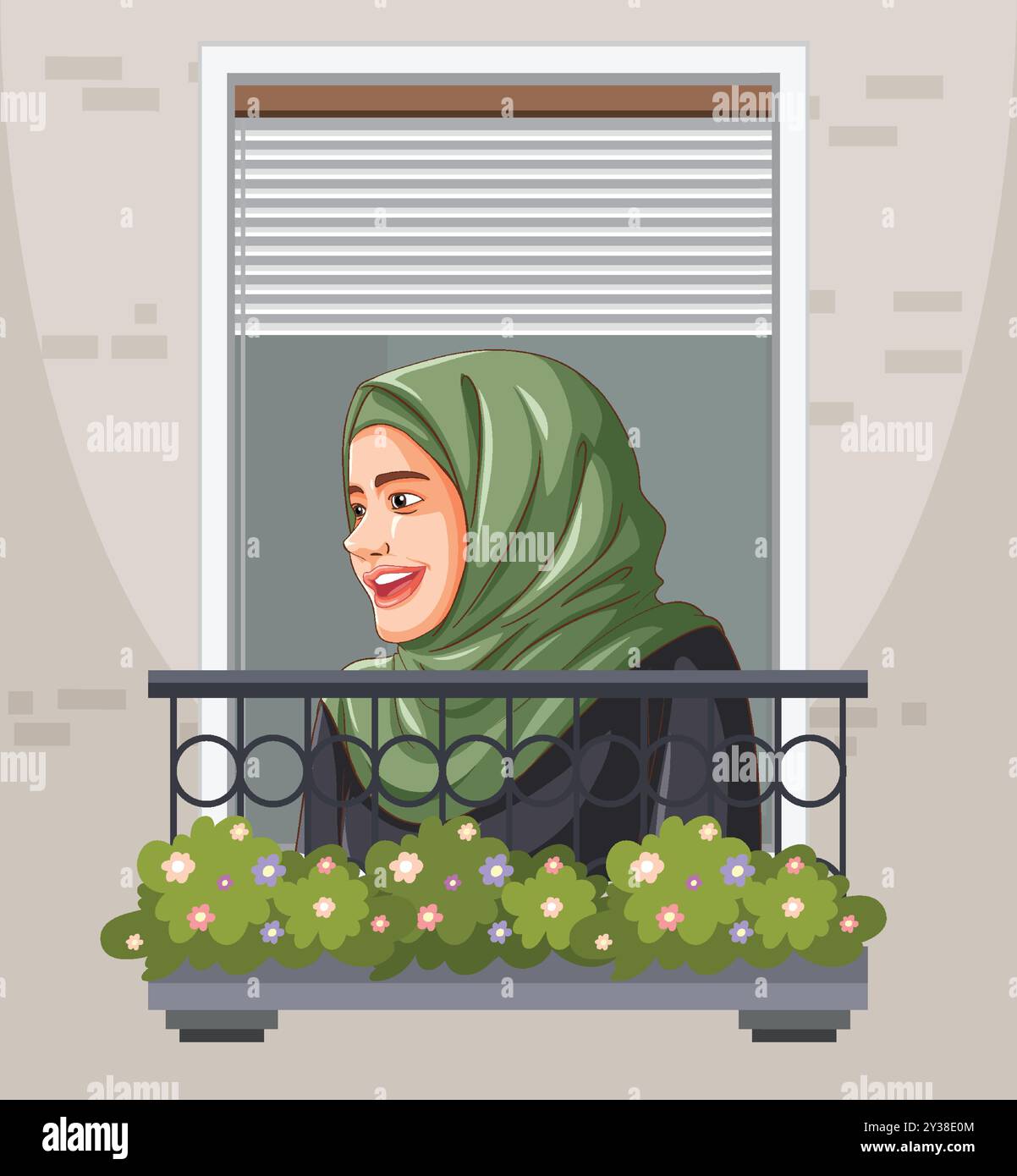 Woman headscarf smile Stock Vector Images - Alamy