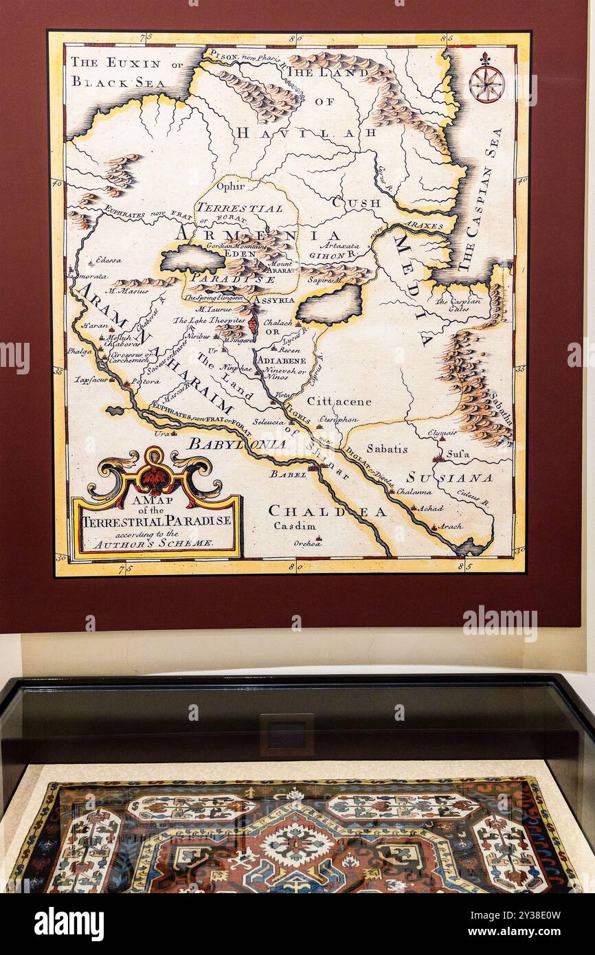Etchmiadzin, Armenia - June 23, 2024: medieval geographical map with ...
