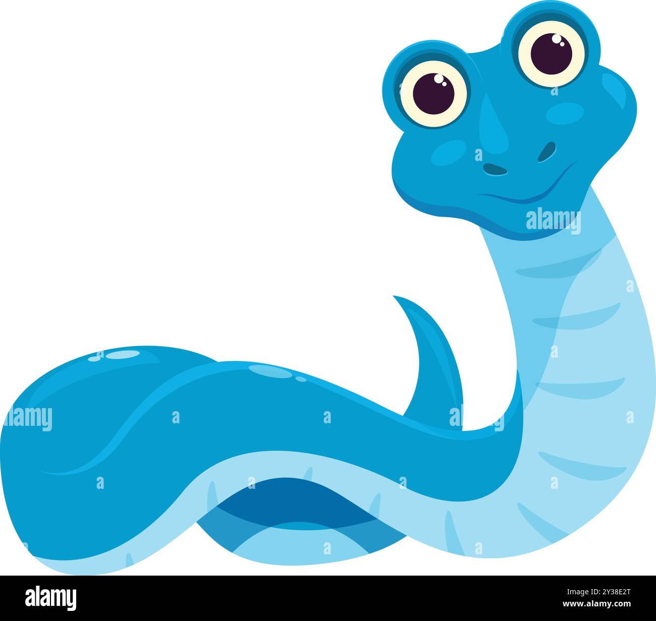 Happy blue snake cartoon character slithering with a big smile Stock ...