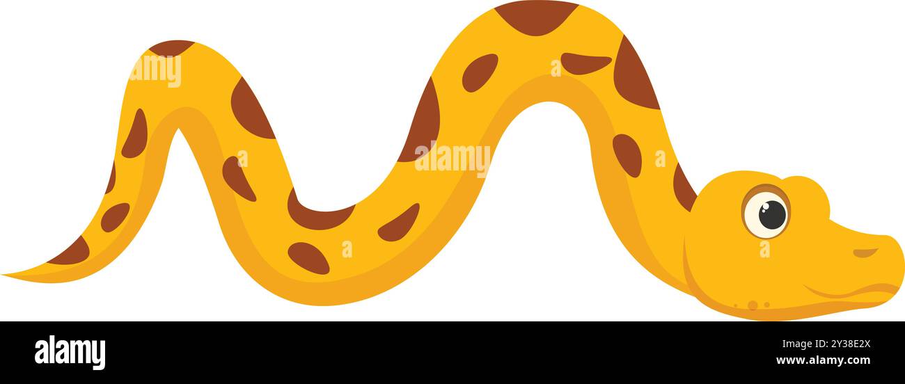 Yellow python snake is slithering across a white background Stock ...