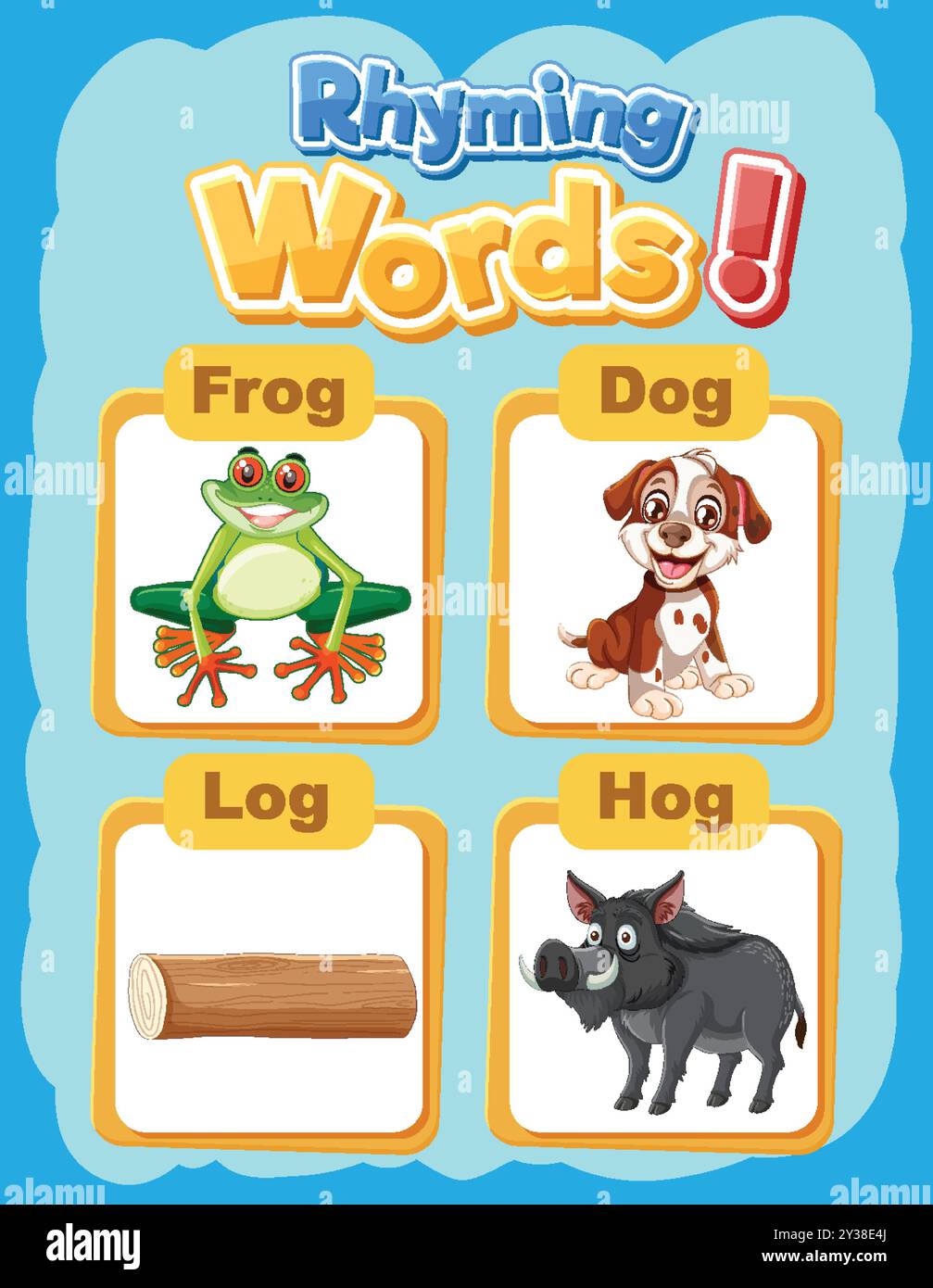 Illustration of rhyming words with images Stock Vector Image & Art - Alamy
