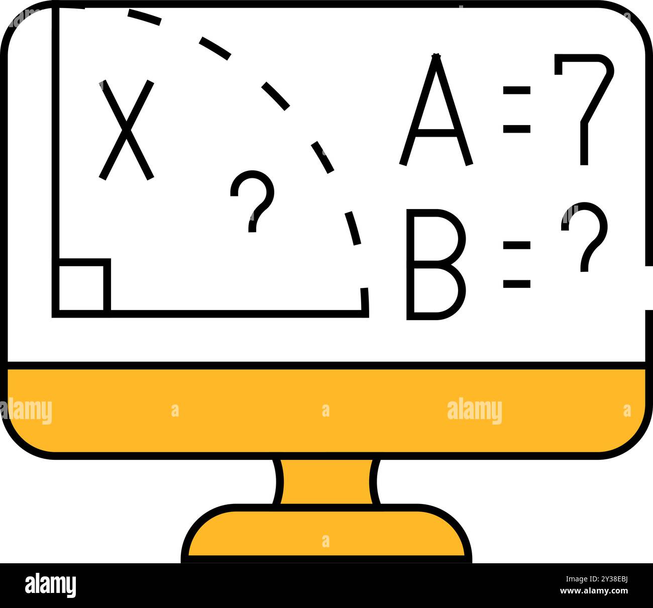 mathematics online lesson icon color illustration Stock Vector Image ...