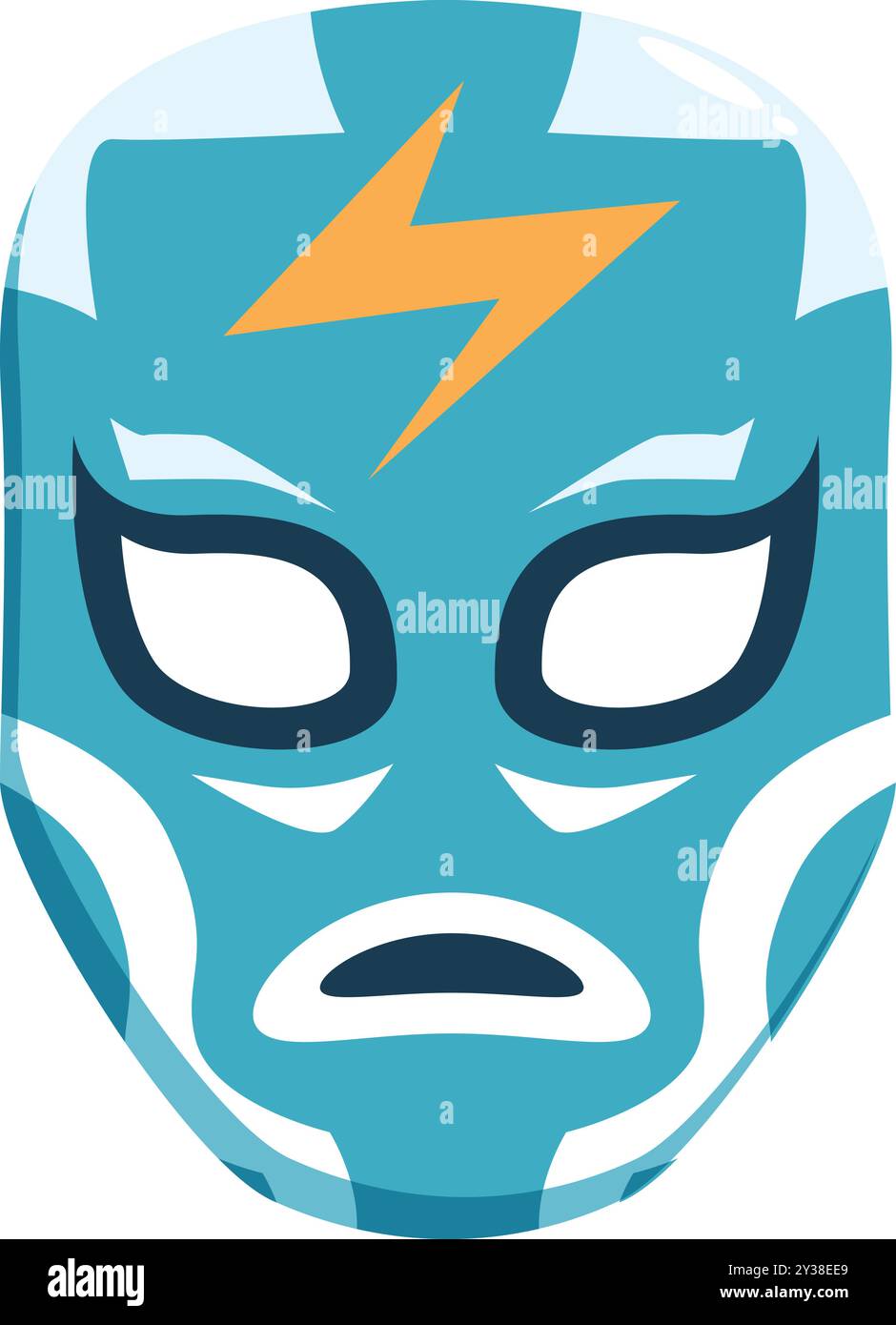 Cartoon illustration featuring a blue luchador wrestling mask with ...