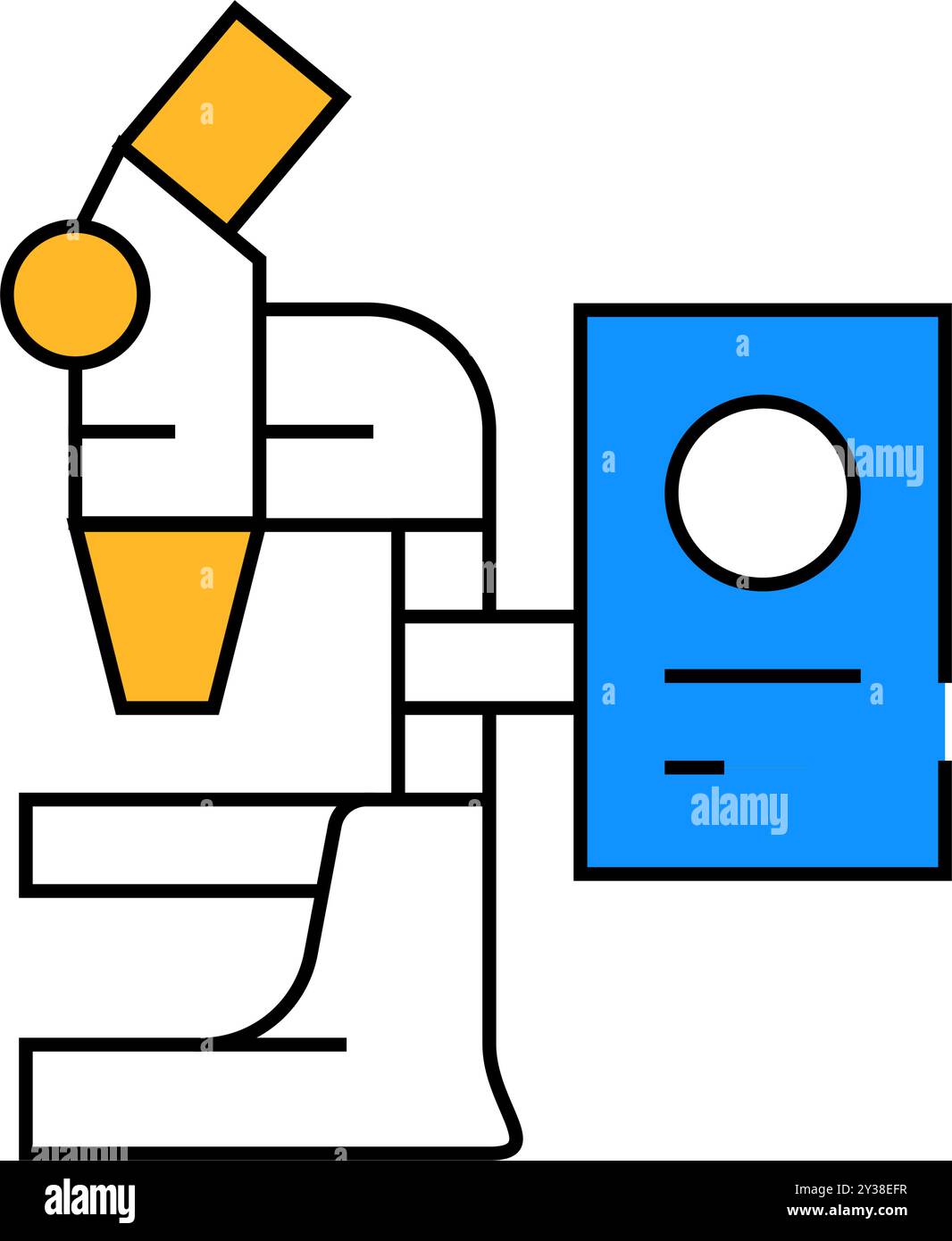 electronic microscope flat icon color illustration Stock Vector Image ...