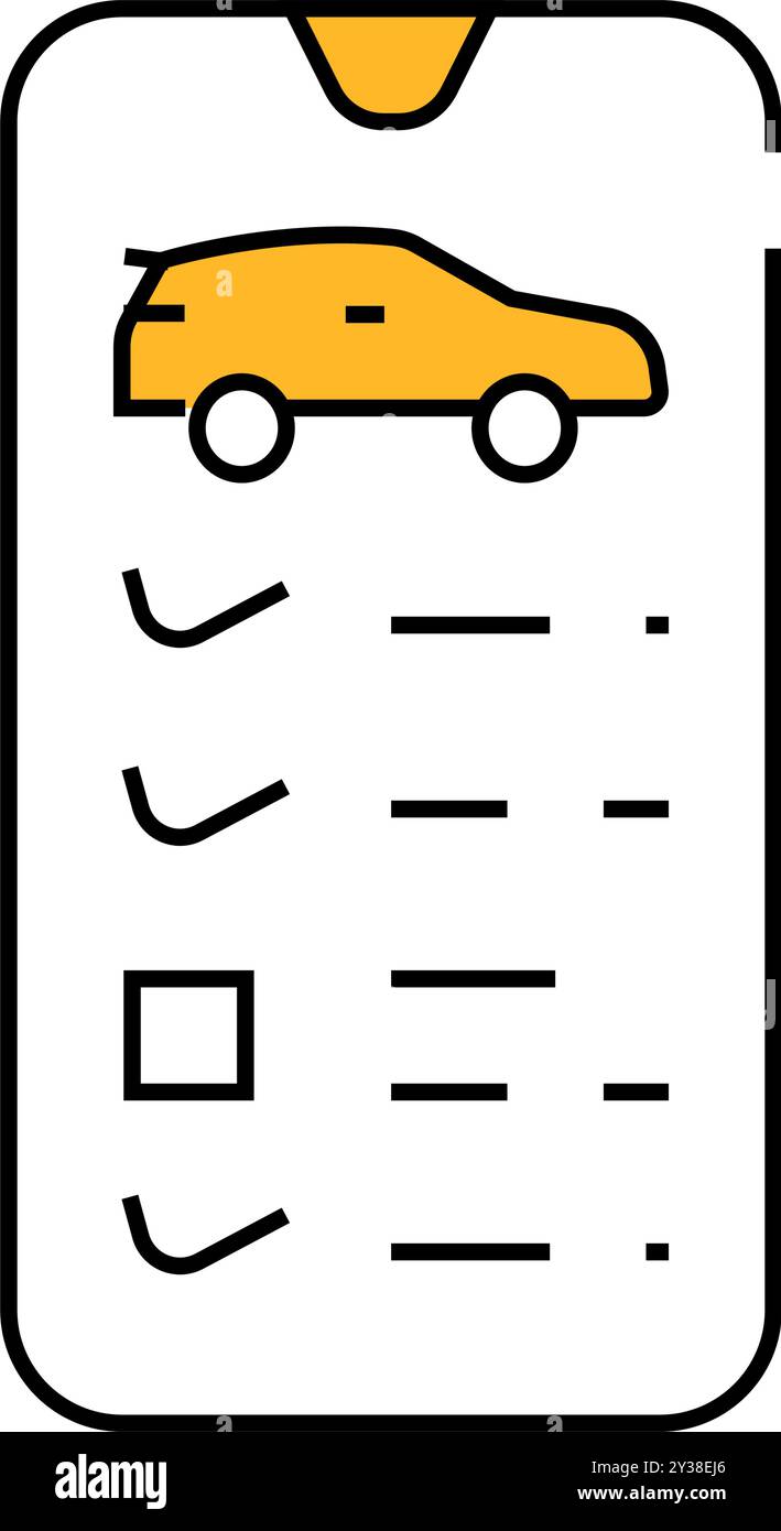 phone checklist repair service icon color illustration Stock Vector ...