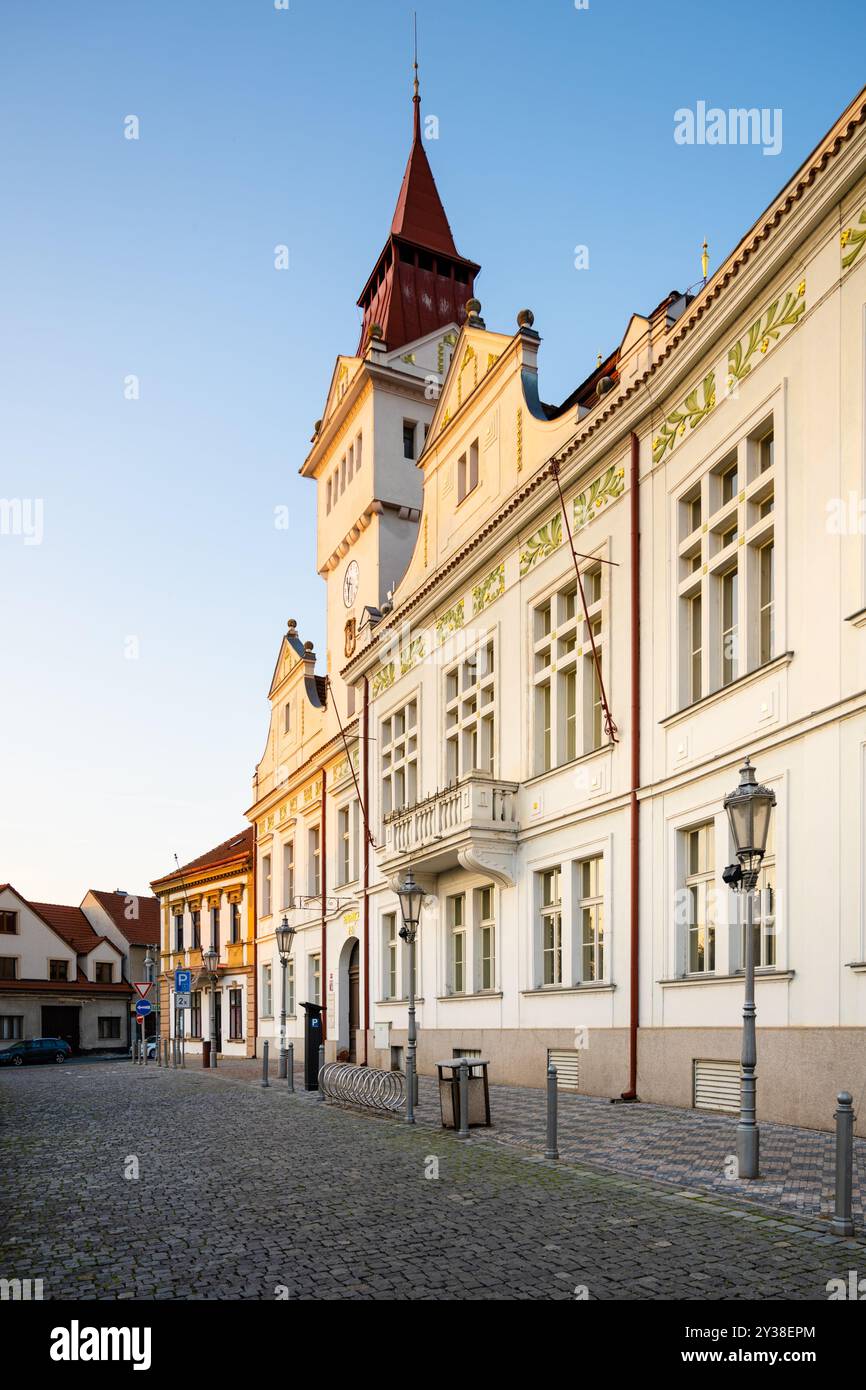 The historic Town Hall stands proudly in Stara Boleslav, showcasing ...