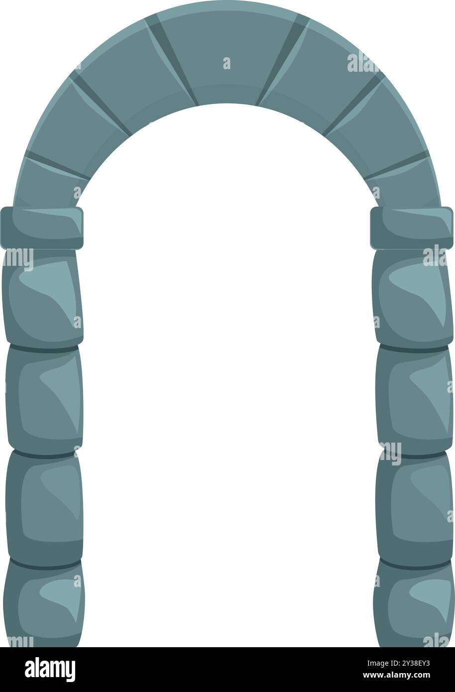 Gray stone archway with a keystone is supported by two columns built ...