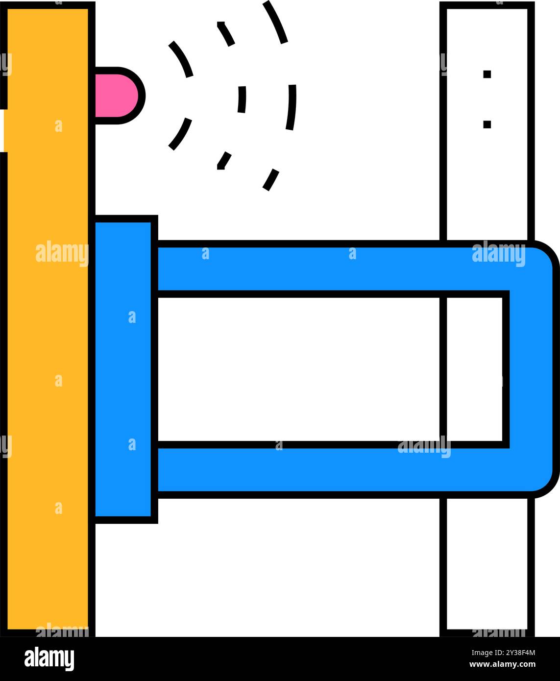 bounding frame with sensor icon color illustration Stock Vector Image ...