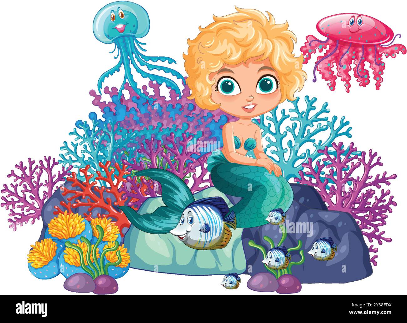 Octopus, reef, colorful Stock Vector Images - Alamy