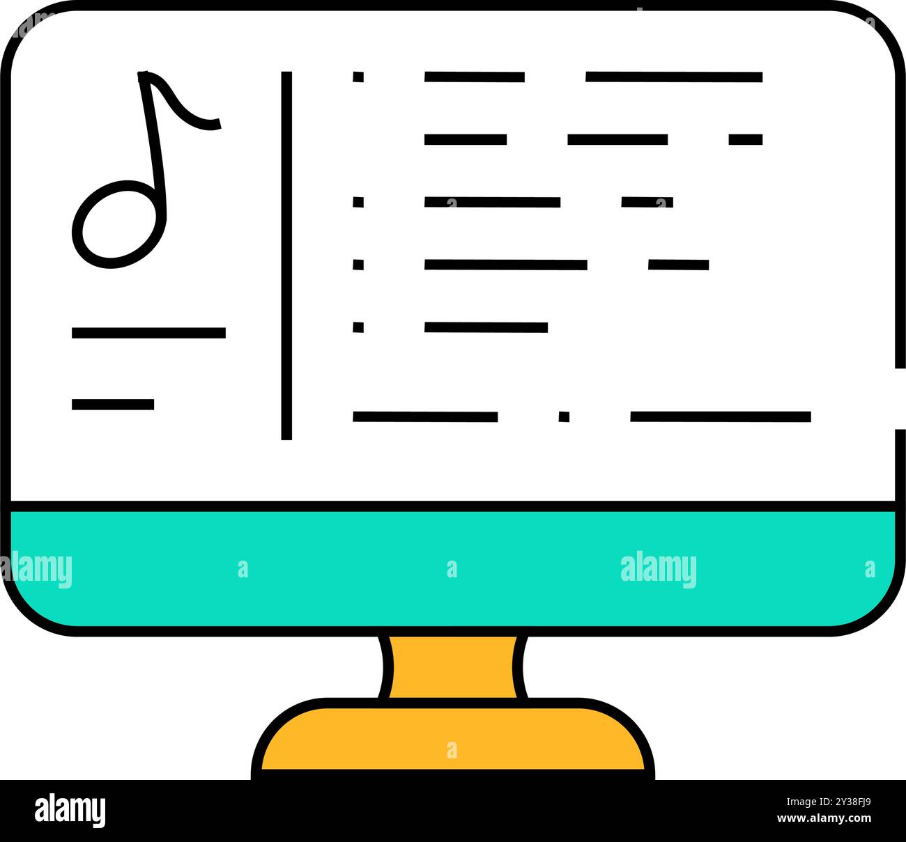 music relax flat icon color illustration Stock Vector Image & Art - Alamy