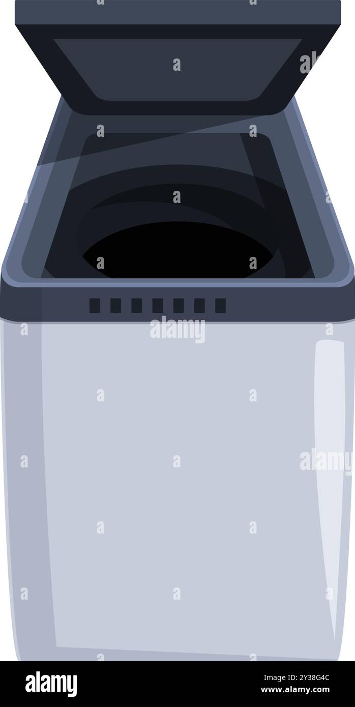 Modern washing machine with an open lid, revealing an empty drum, ready ...
