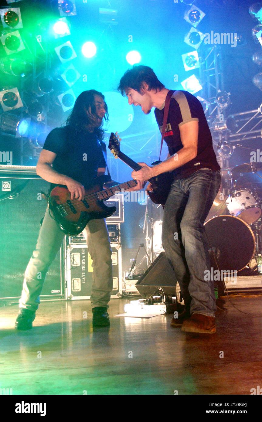 Milan Italy 28/02/2002: Frankie (Franco Li Causi) bassist and Drigo ...
