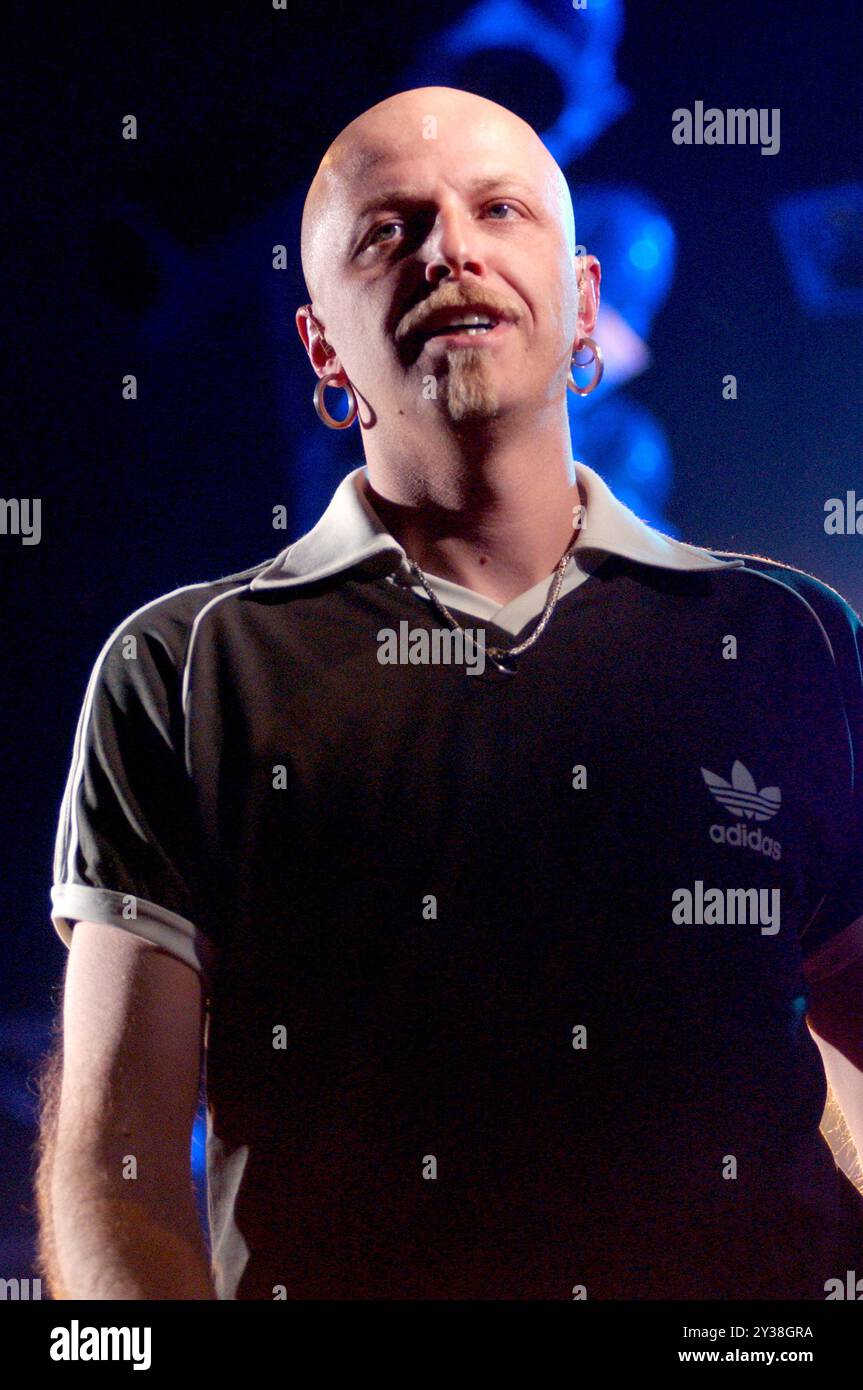 Milan Italy 28/02/2002: Pau (Paolo Bruni) singer and guitarist of the ...