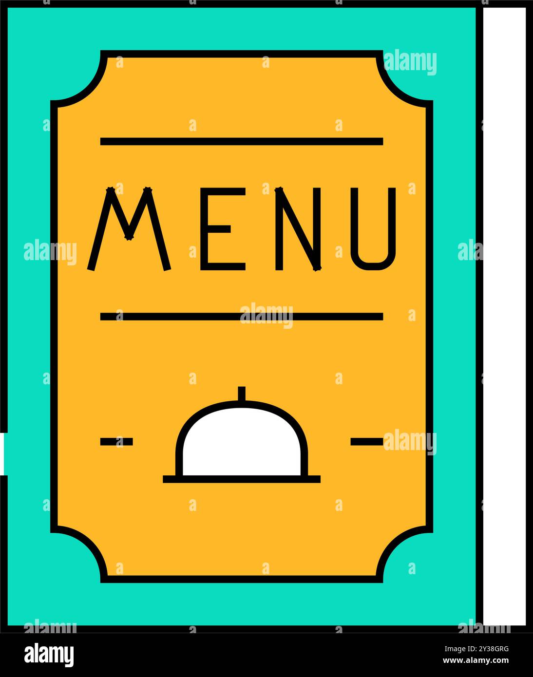 menu restaurant flat icon color illustration Stock Vector Image & Art ...