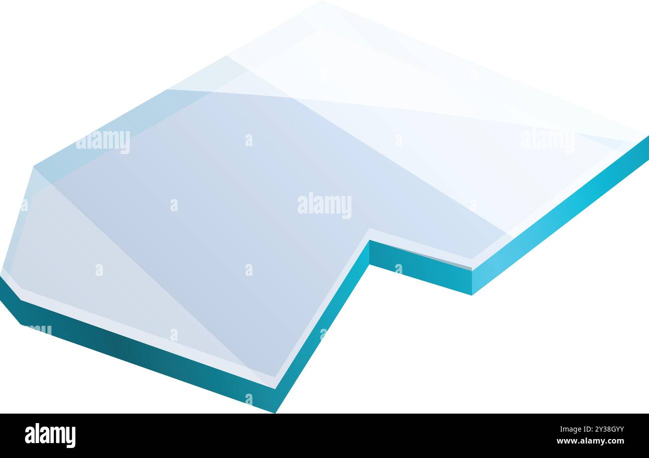 Blue ice floe floating on water surface, isometric view Stock Vector ...
