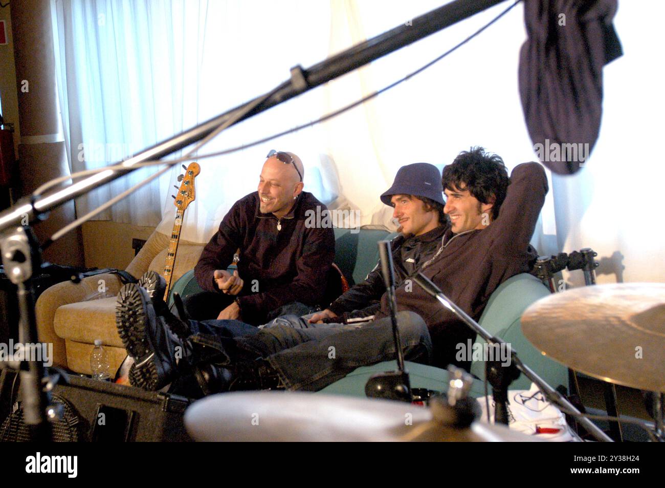 Arezzo Italy 13/03/2003:Negrita, Italian Rock band, during a video ...