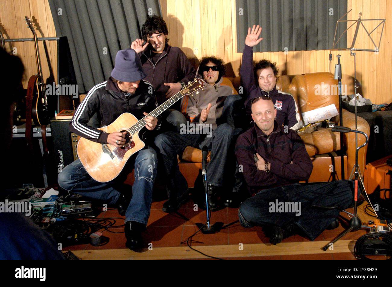 Arezzo Italy 13/03/2003:Negrita, Italian Rock band, during a video ...