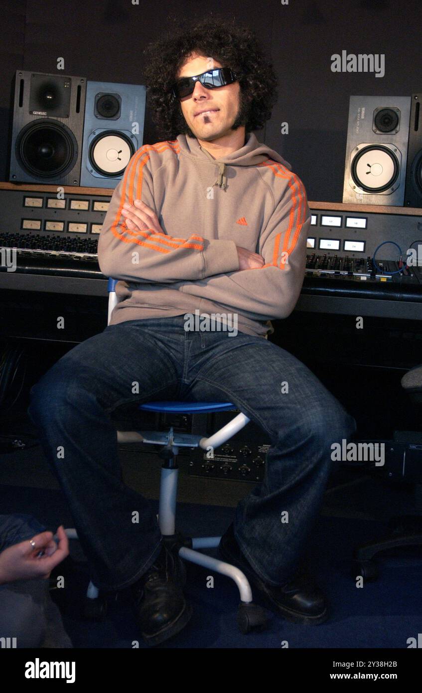 Arezzo Italy 13/03/2003:Zama (Roberto Zamagni) drummer of the Negrita ...