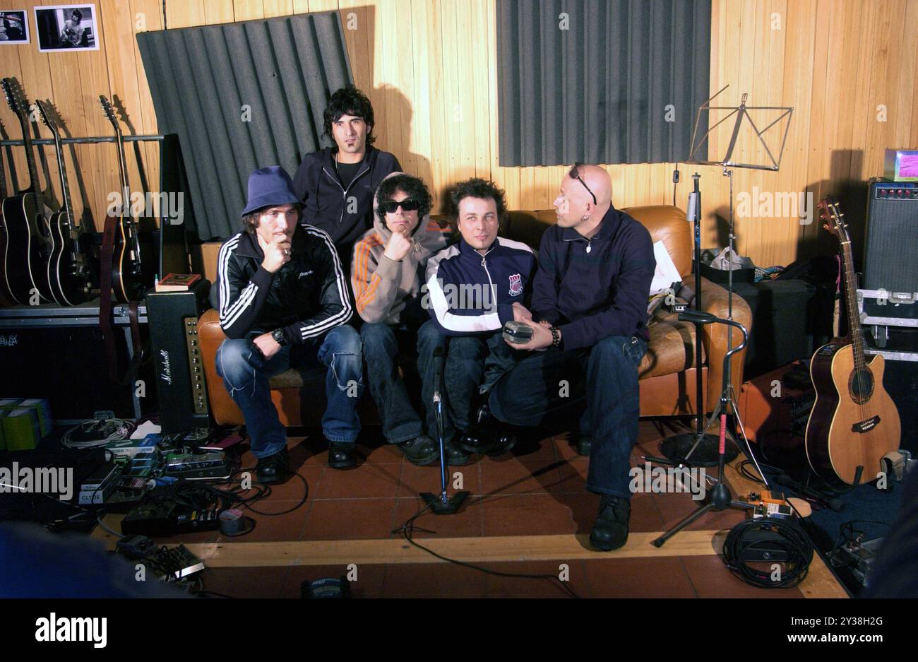 Arezzo Italy 13/03/2003:Negrita, Italian Rock band, during a video ...