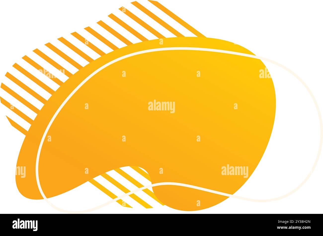 Abstract yellow shape with lines creating a dynamic composition ...