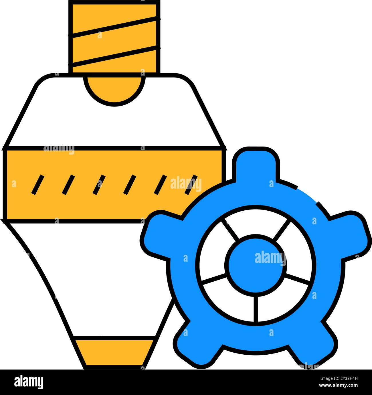 consumables, print head and gear icon color illustration Stock Vector ...