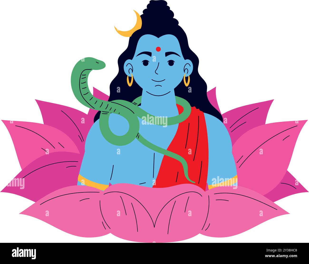 lord shiva with lotus flower Stock Vector Image & Art - Alamy