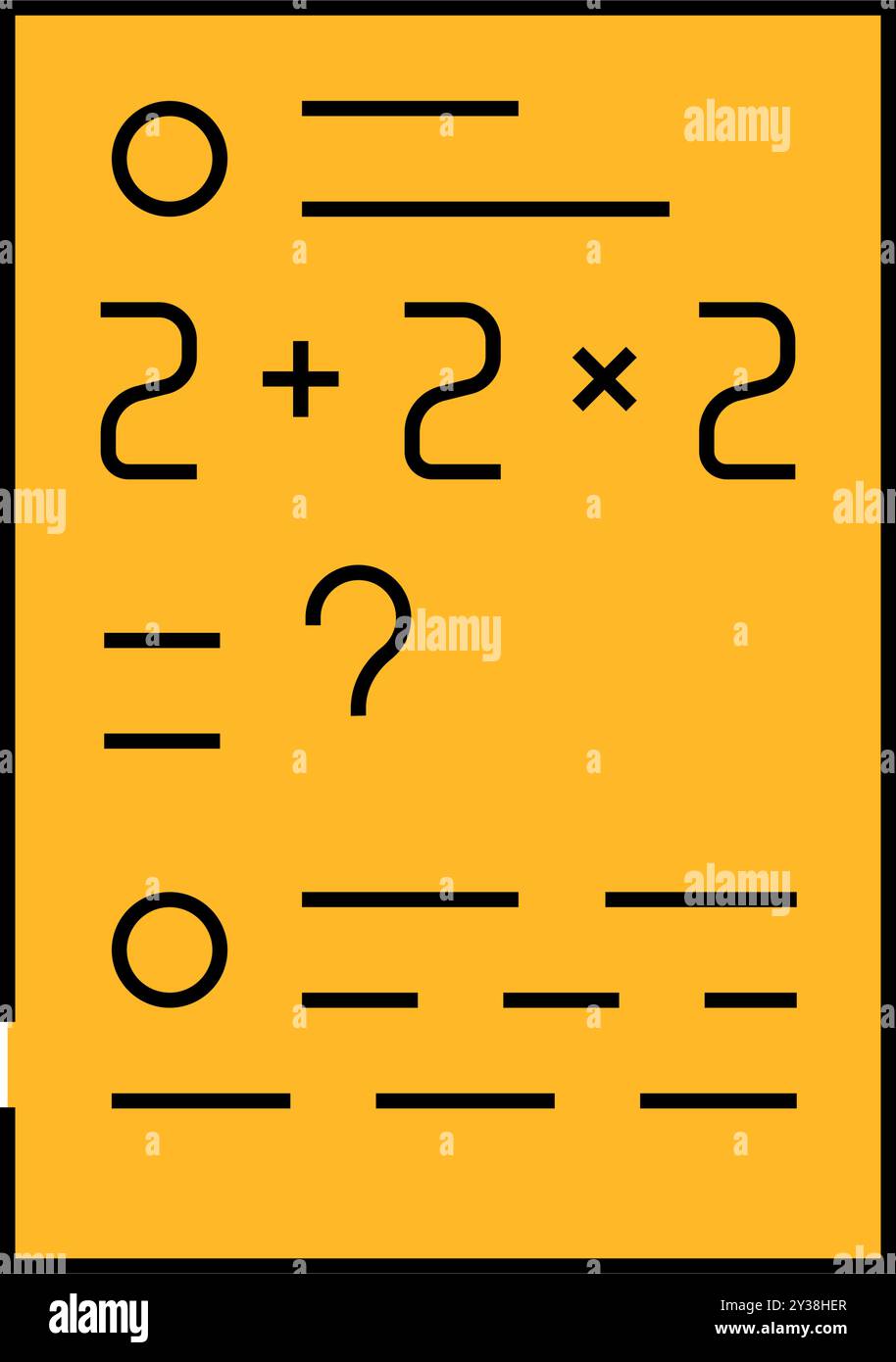 math problems icon color illustration Stock Vector Image & Art - Alamy