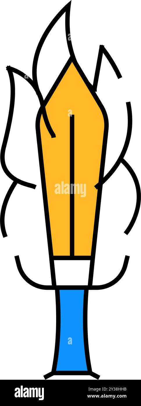 burning sword flat icon color illustration Stock Vector Image & Art - Alamy