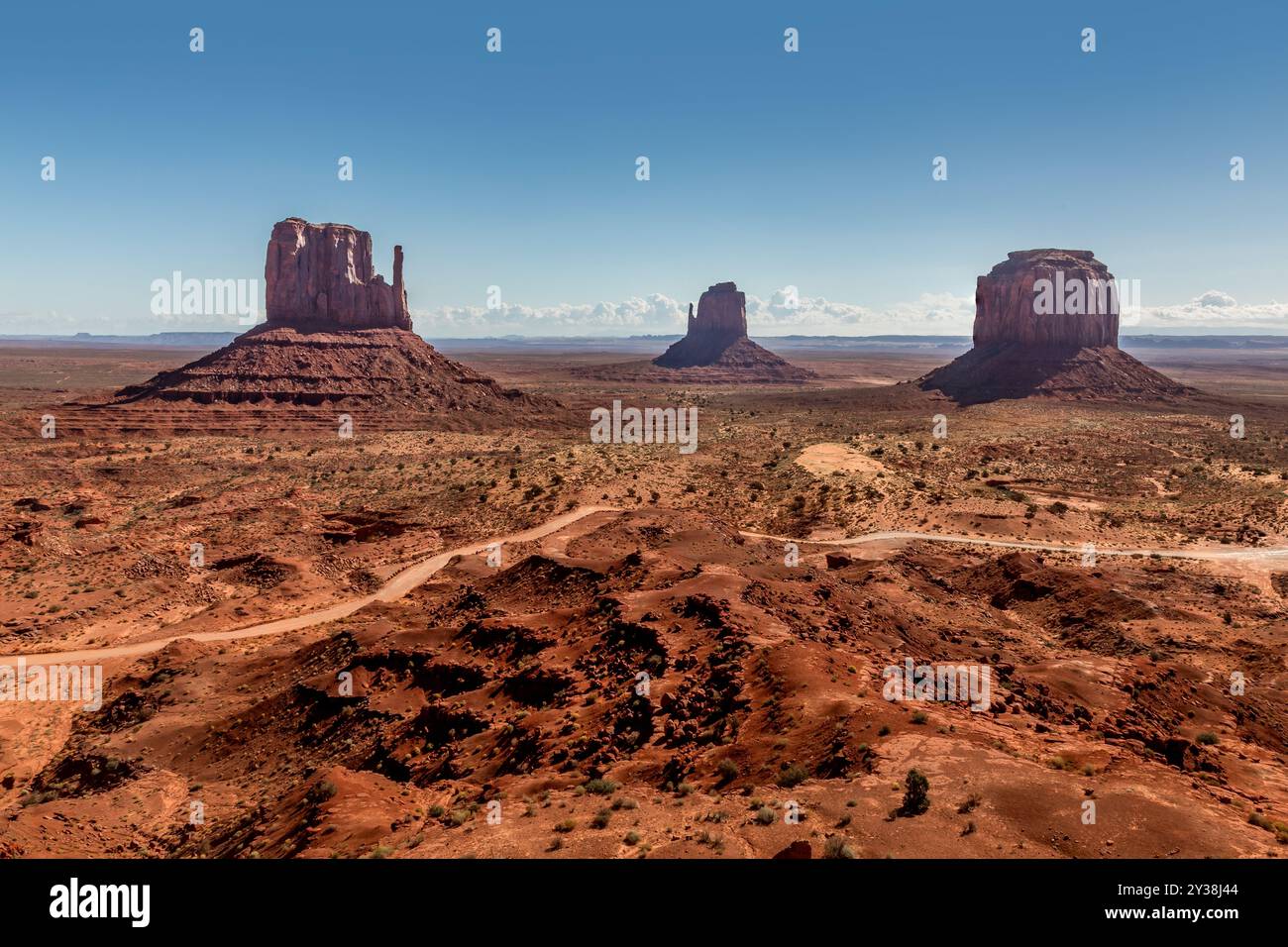The three most famous monuments in the Monument Valley, Arizona USA ...