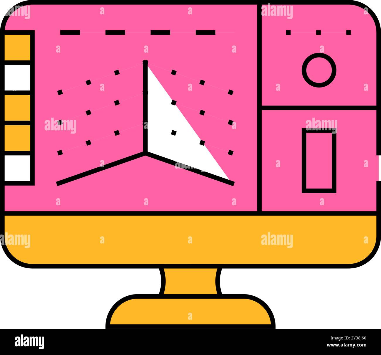 3d modeling flat icon color illustration Stock Vector Image & Art - Alamy