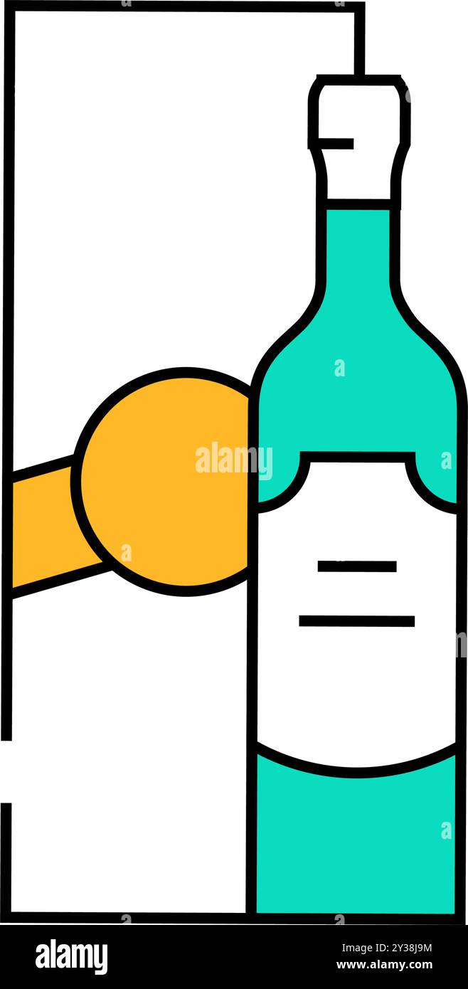 alcoholic drink bottle and package icon color illustration Stock Vector ...