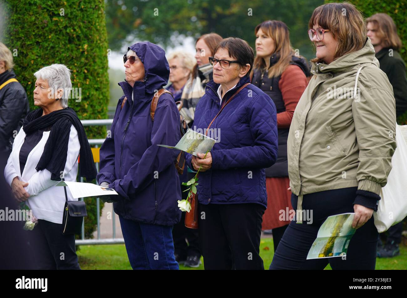 People pay their respects outside the funeral service of Sven-Goran ...