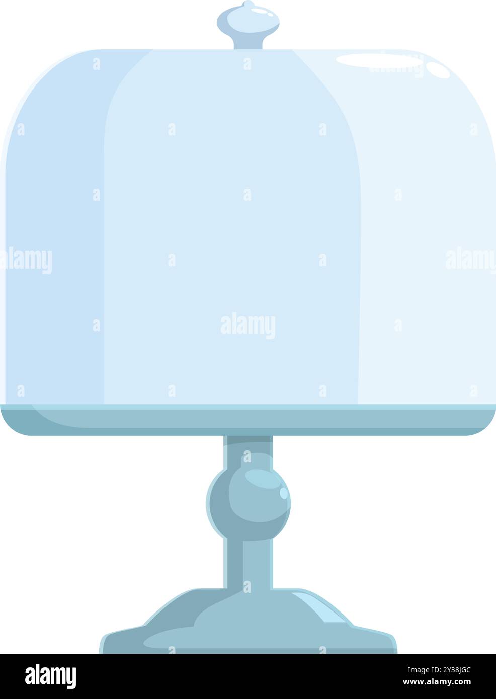 Empty glass cake stand with a round transparent cover, perfect for ...