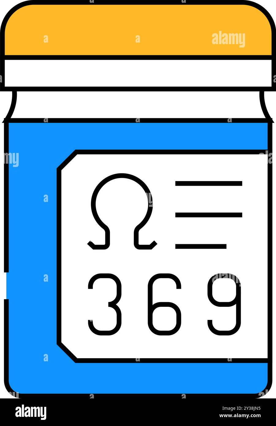 essential fatty acids, omega 369 icon color illustration Stock Vector ...