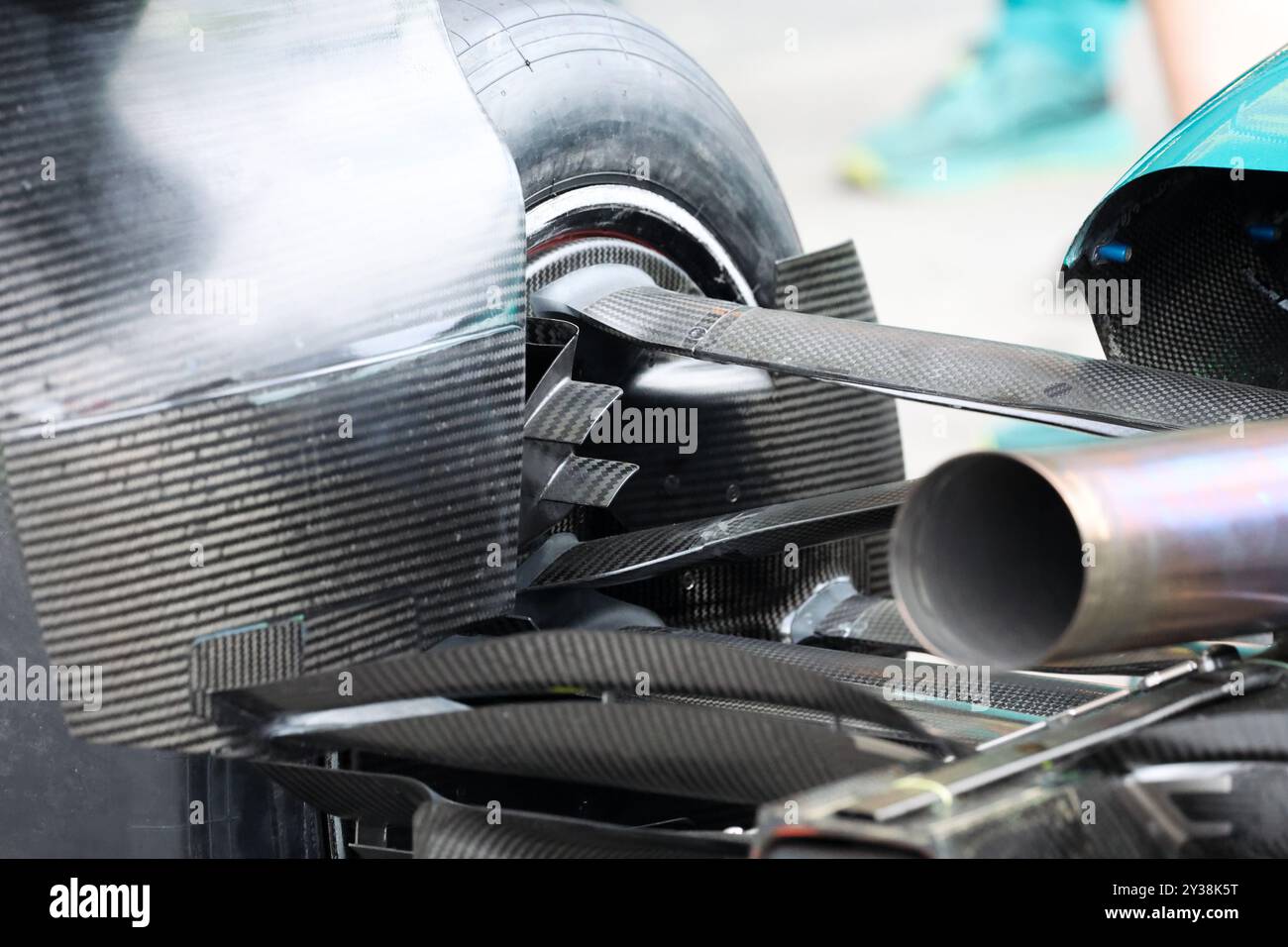 Baku, Azerbaijan - 13/09/2024, Aston Martin F1 Team AMR23, mechanical ...