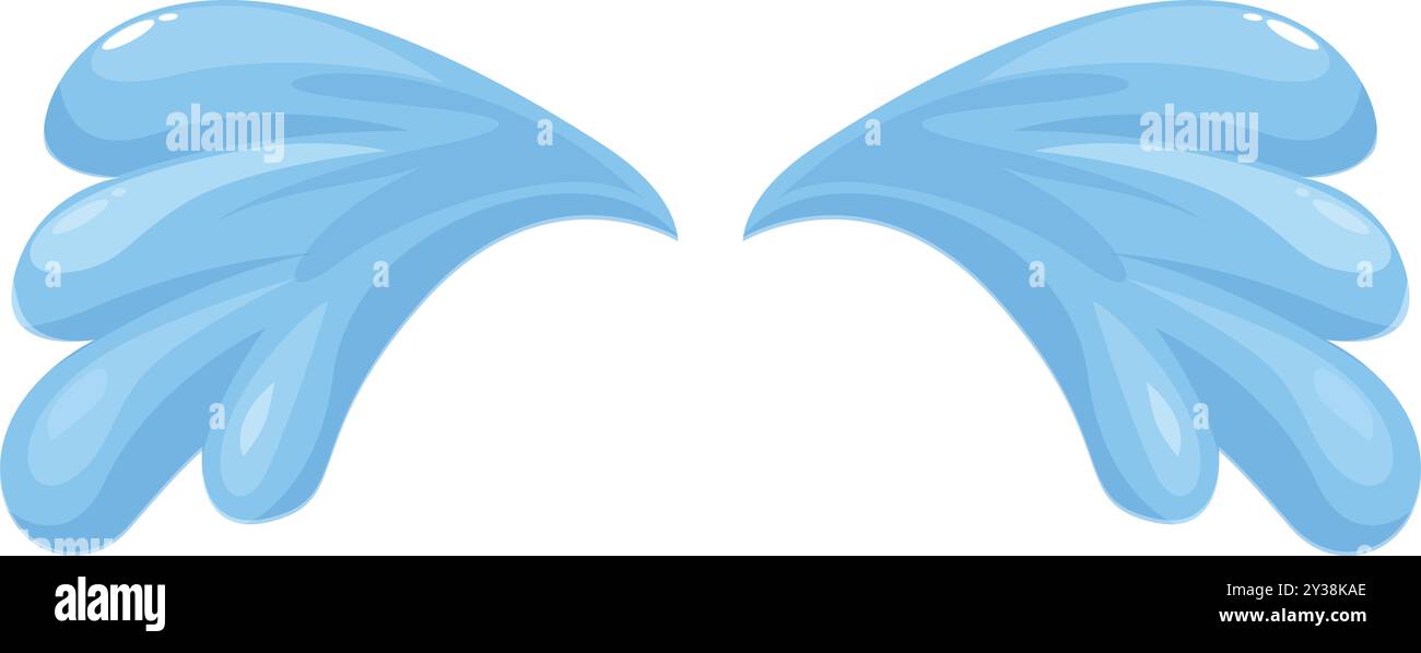 Pair of blue angel wings spreading for flight, a symbol of freedom and ...