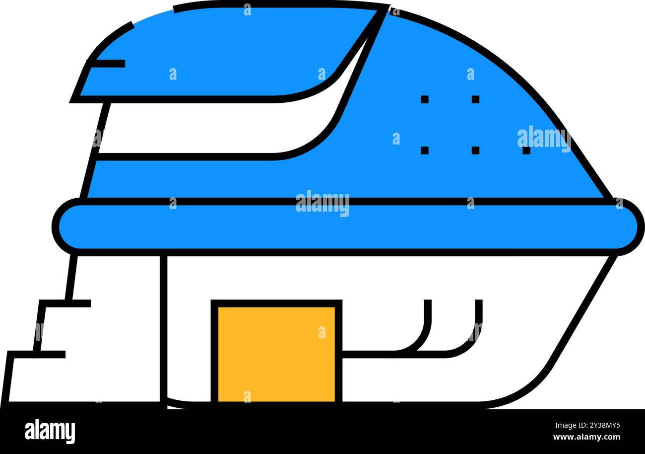 deprivation chamber, floating capsule icon color illustration Stock ...