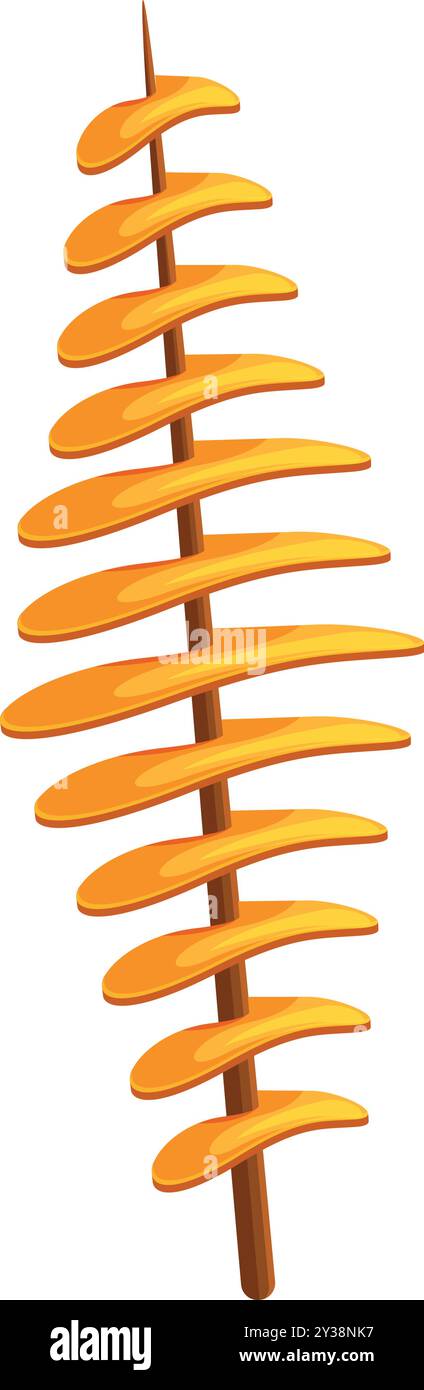 This illustration features a delicious tornado potato, expertly ...