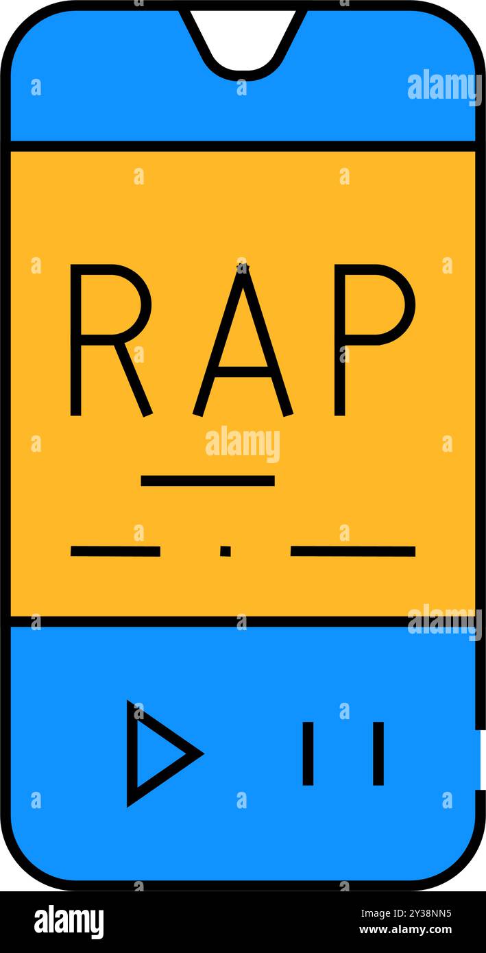 listening rap music phone app icon color illustration Stock Vector ...