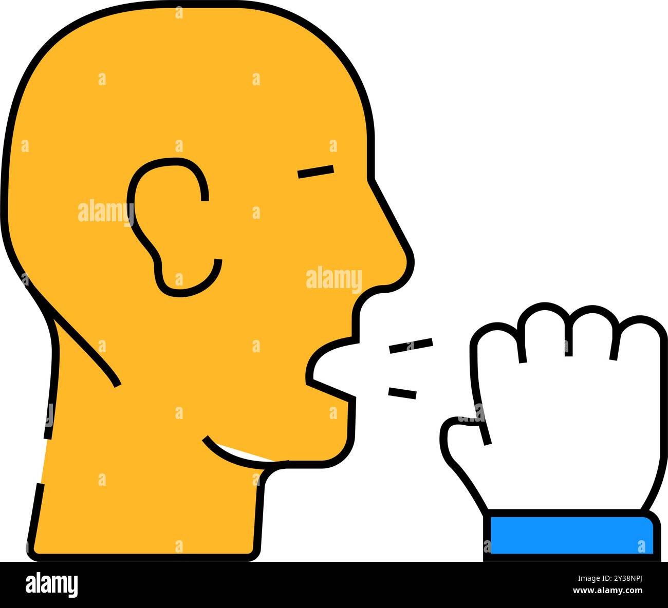 cough flu flat icon color illustration Stock Vector Image & Art - Alamy