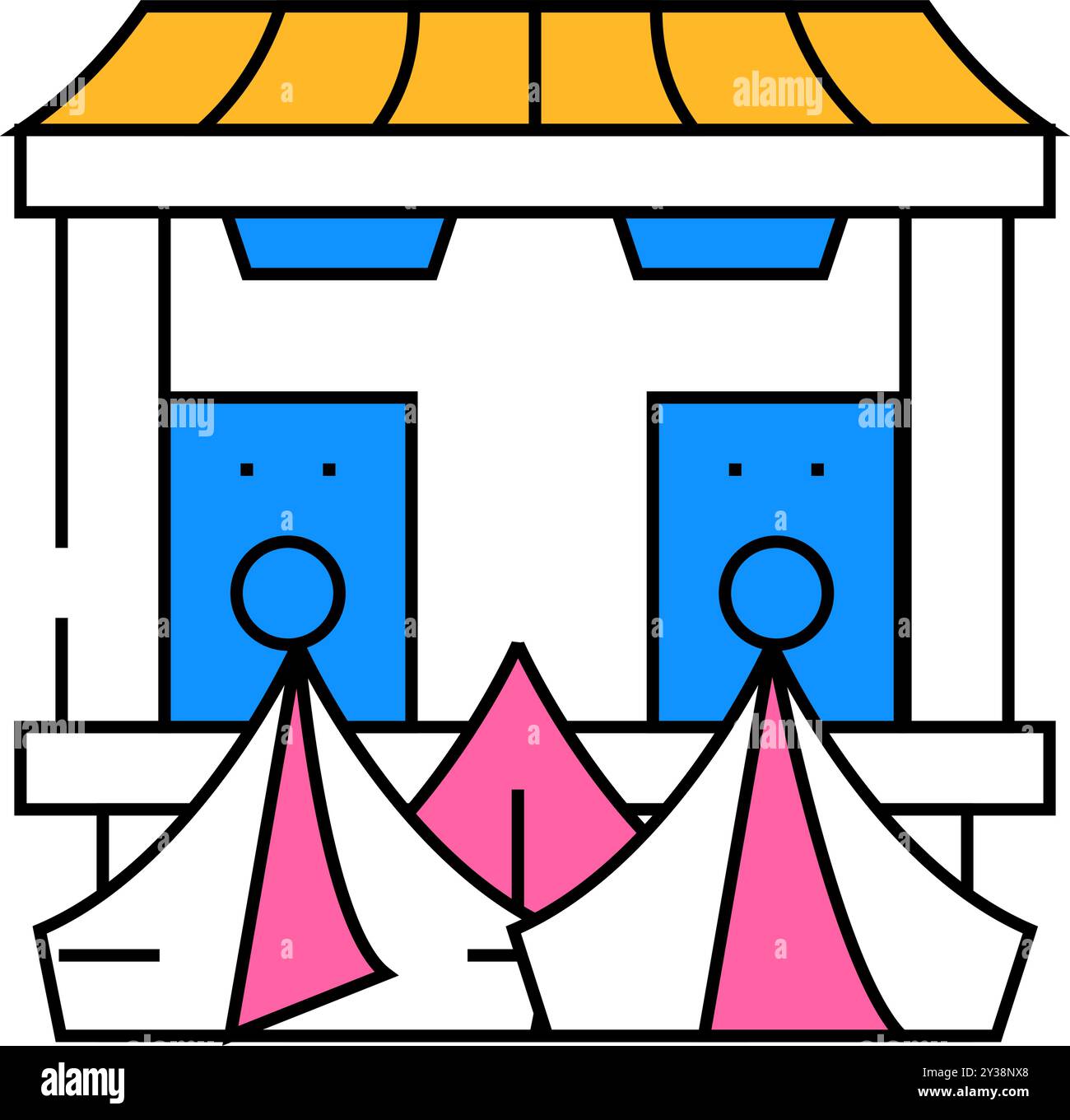tent camp near stage icon color illustration Stock Vector Image & Art ...